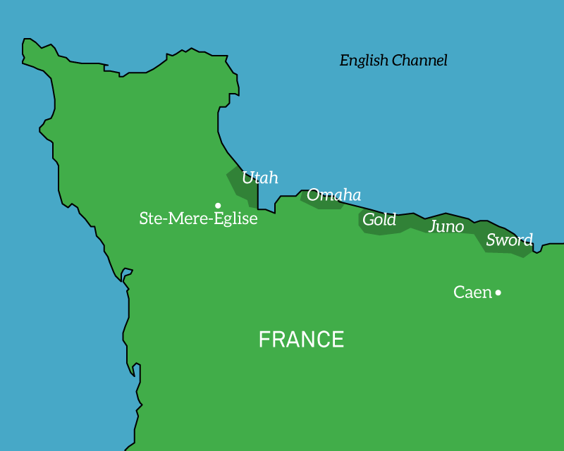 Normandy Beaches France Map