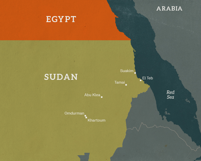 Sudan On Map And Egypt